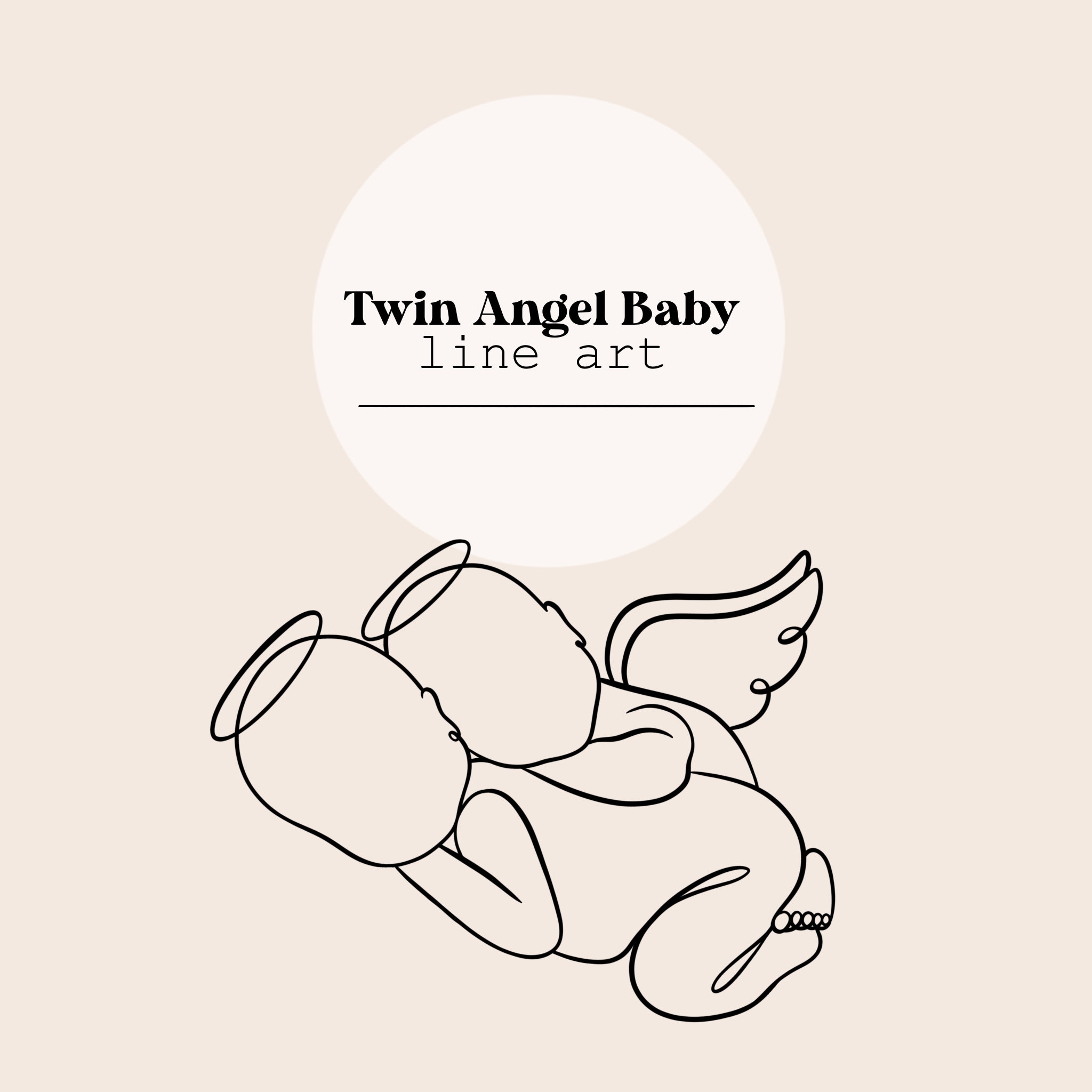 Twin Baby Angel Drawings