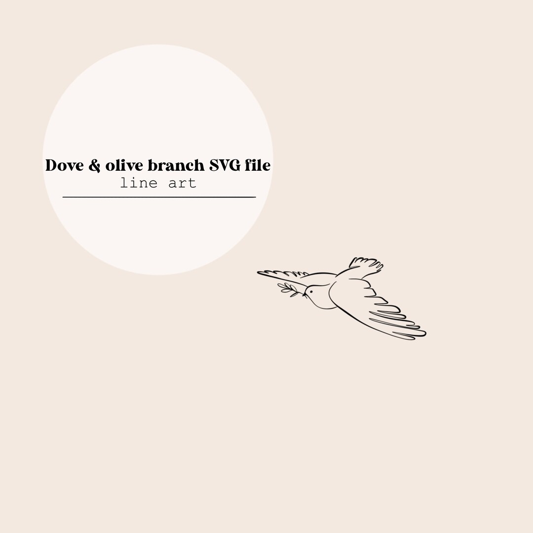 Dove & Olive Branch | Love Bird | Dove Wings Continuous Digital File ...