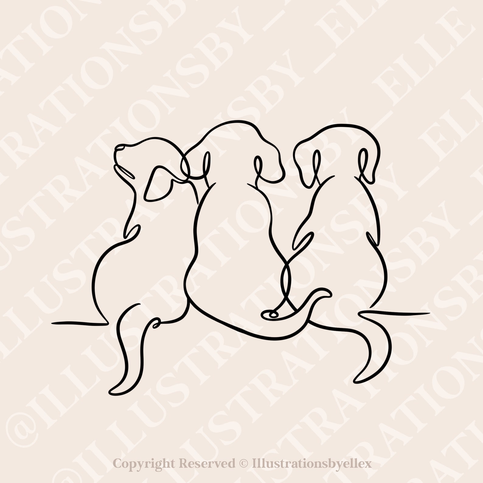 Puppy Dog Line Art | Dog Puppies Line Drawing | Line Digital File ...