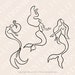 Mermaid Line Art Mermaids Line Drawing Line Digital File Laser Cutting ...