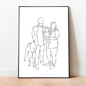 Line Drawing Custom Faceless |personalised Line Art | Line Illustration ...