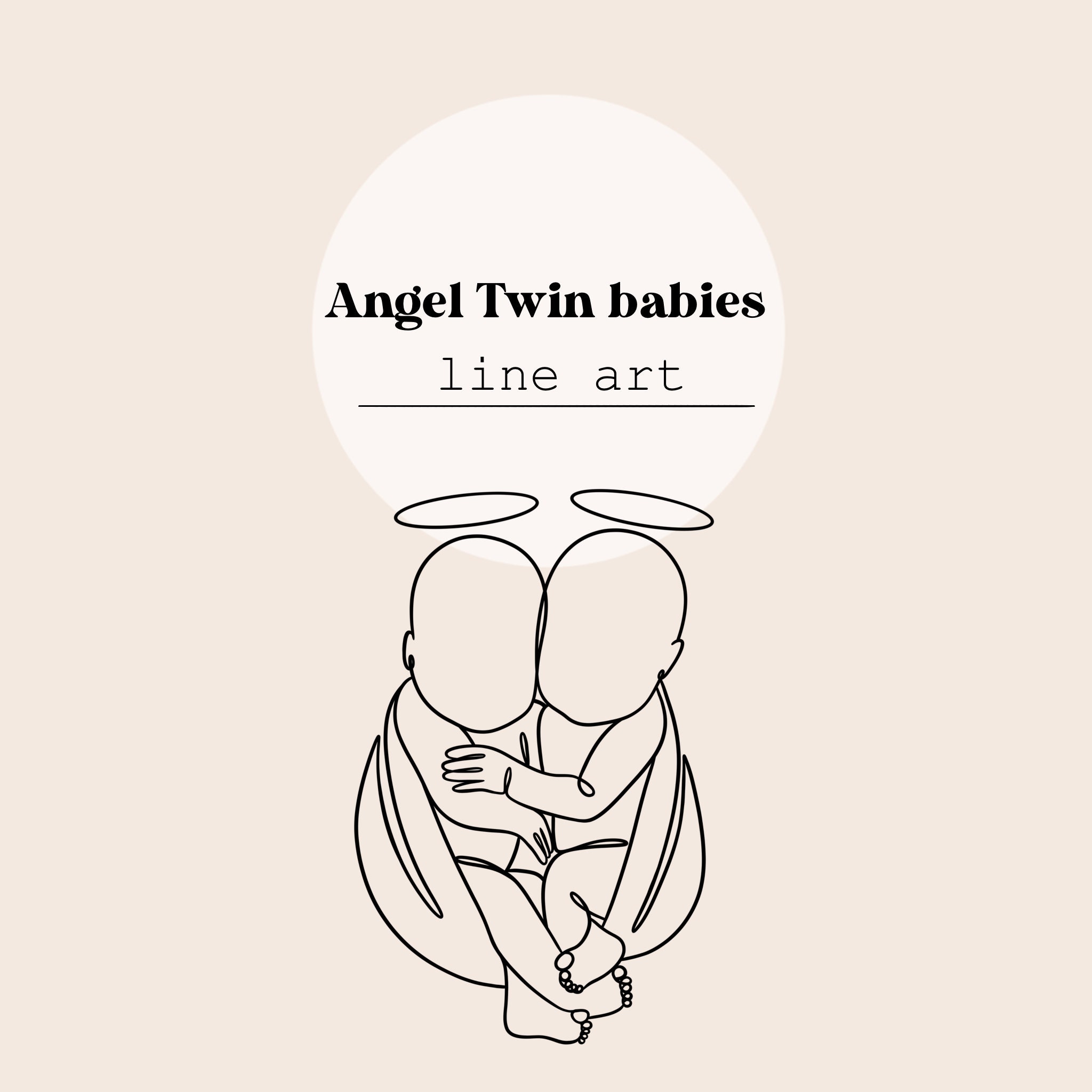 Twin Baby Angel Drawings
