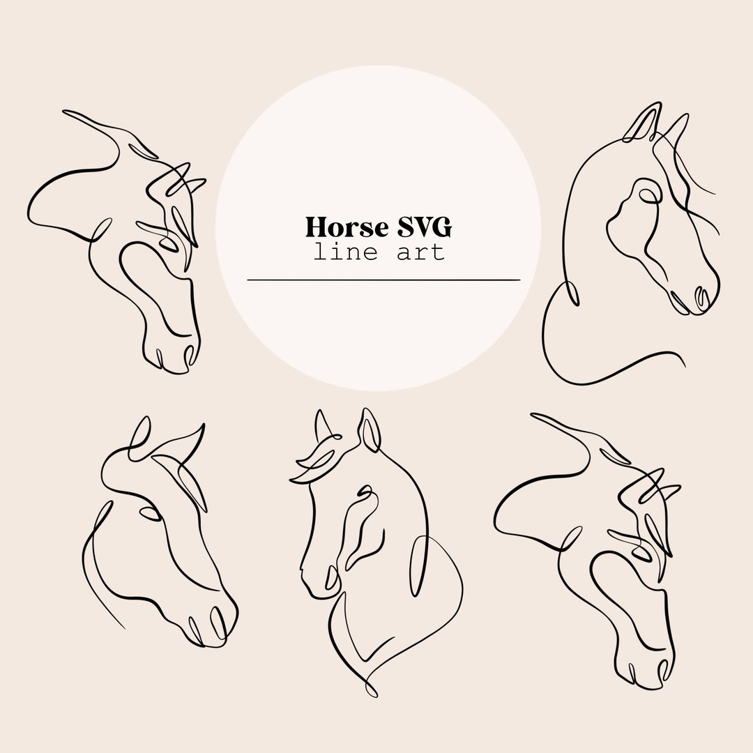 Horse Line Art | Horses Line Drawing | Line Digital File | Laser ...