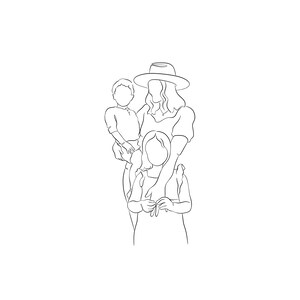 Line Drawing Custom Faceless personalised Line Art Line - Etsy
