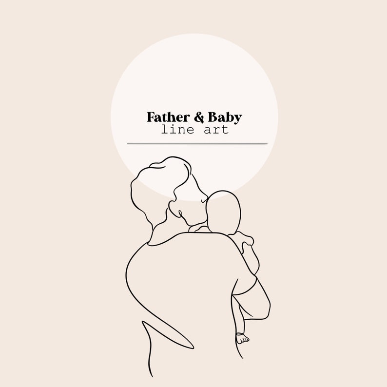 Father & Baby Line Art Dad and Child Line Drawing Line - Etsy