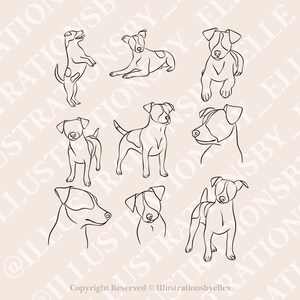 Jack Russel Dog Line Art | Dog Puppies Line Drawing | Jack Russel Dog ...