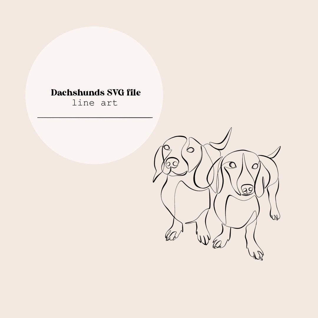 Dachshunds Puppy Dog Line Art | Dog Puppies Line Drawing | Sausage Dog ...