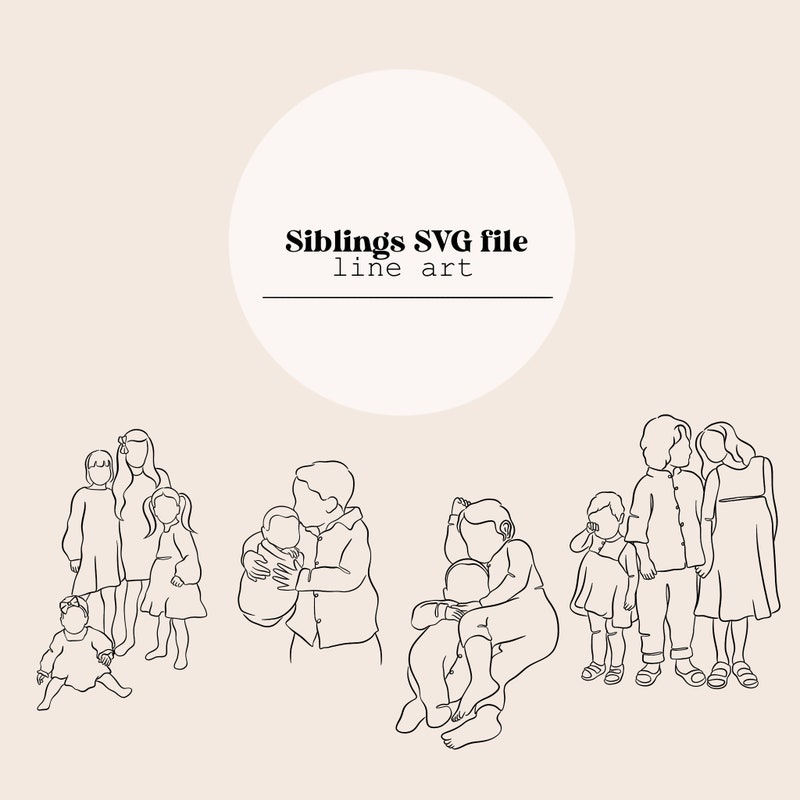 Sister Line Drawing Svg - Etsy UK