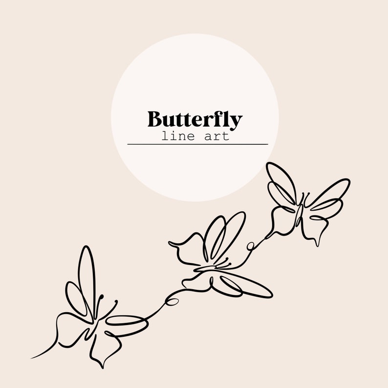 Butterfly Line Art Butterflies Line Drawing Line Digital - Etsy