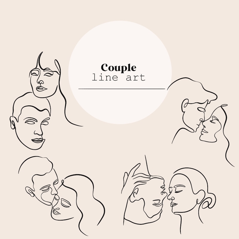 Couple Line Art - Etsy