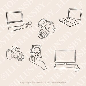 Photography SVG Line Art | Photographer Line Drawing | Camera Line ...