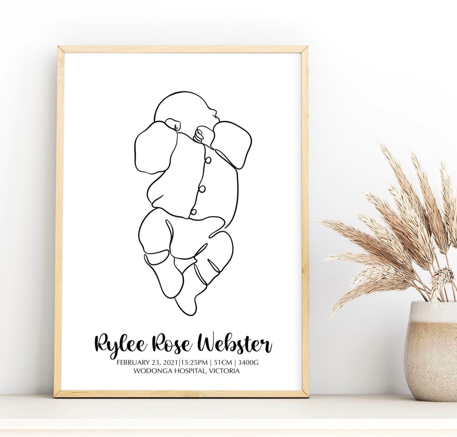 Baby Birth Poster Birth Print Newborn Baby Birth Details - Etsy Australia