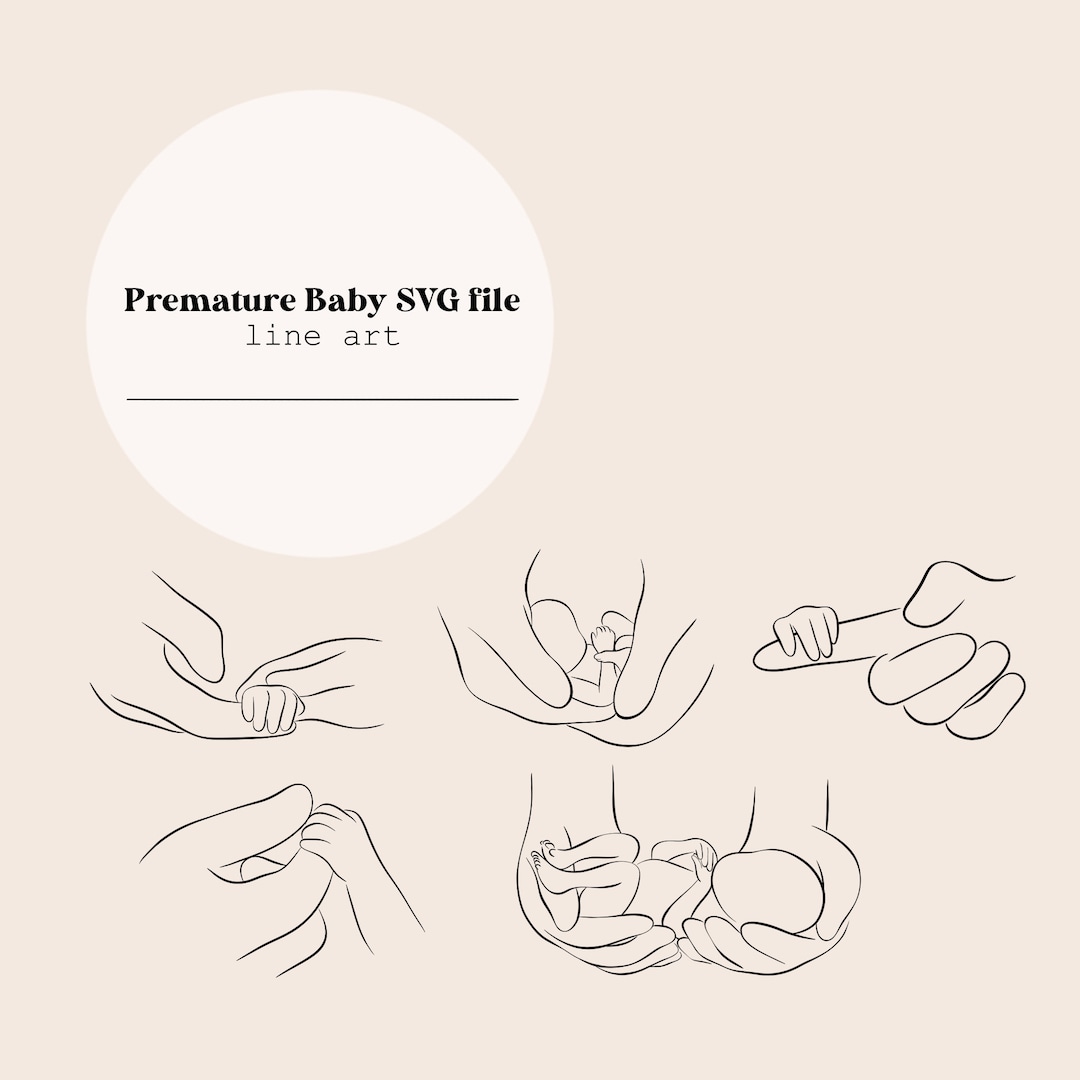 Premature Baby Line Art| Doula IVF, Pregnancy | Baby Newborn | Birth ...