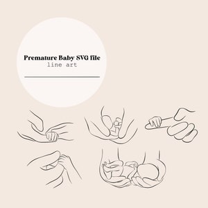 Premature Baby Line Art| Doula IVF, Pregnancy | Baby Newborn | Birth ...