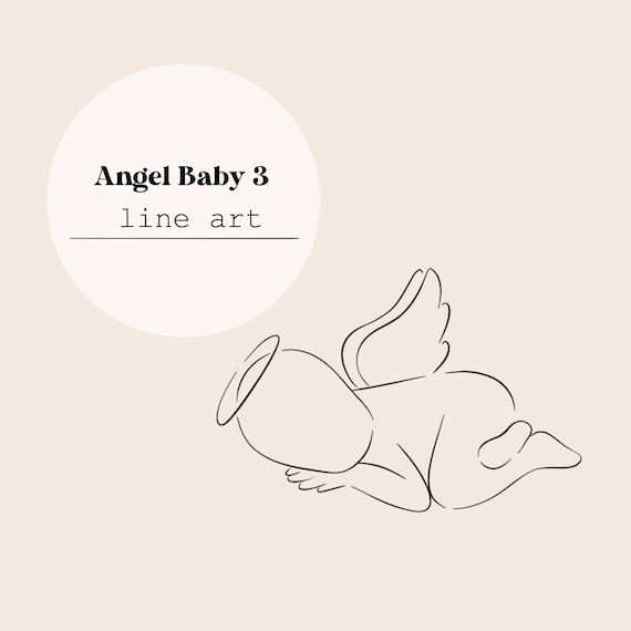 Baby Angel Outline Drawing