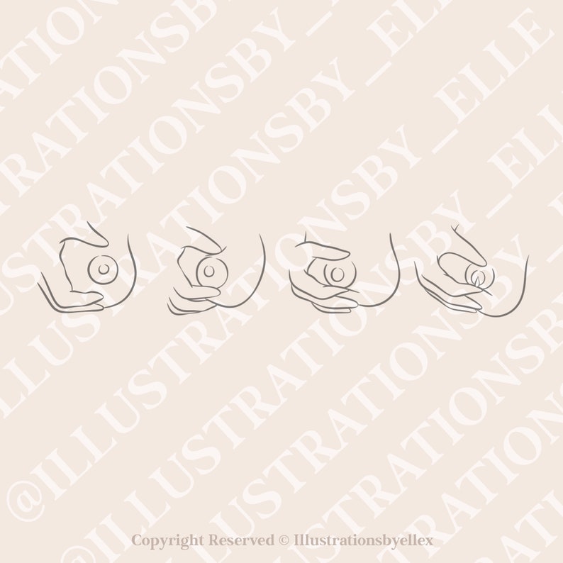 Hand Expressing SVG | Nursing Mother Line Art | Nursing Postions Line ...