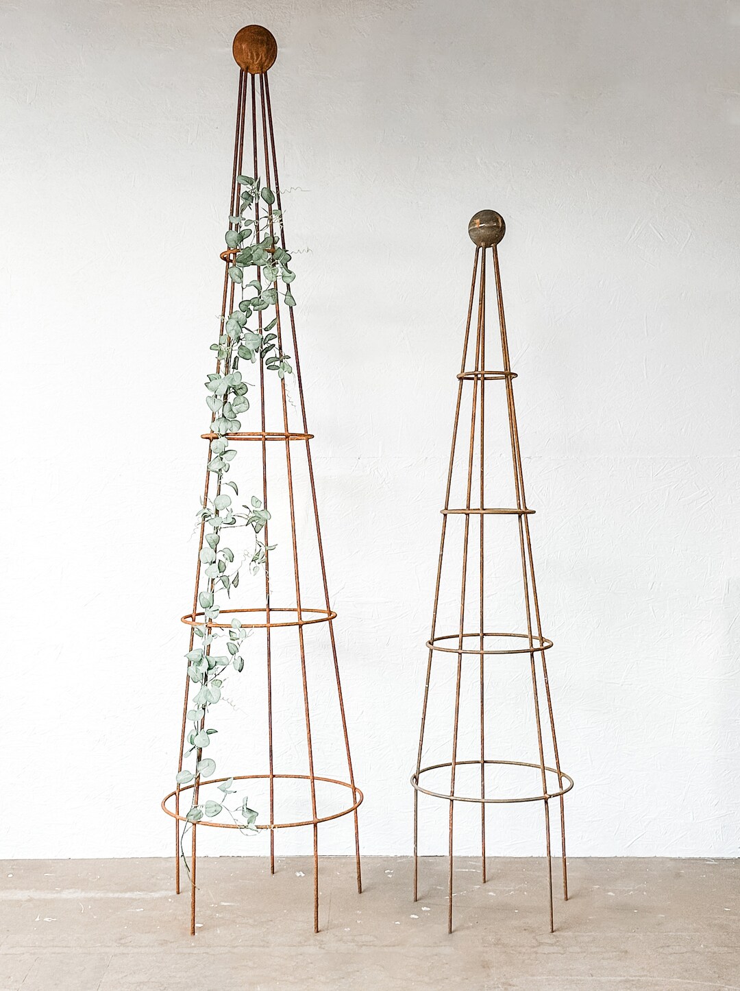 Metal Garden Obelisk - Rusted Steel, Cone Shaped, Heavy Duty - Etsy