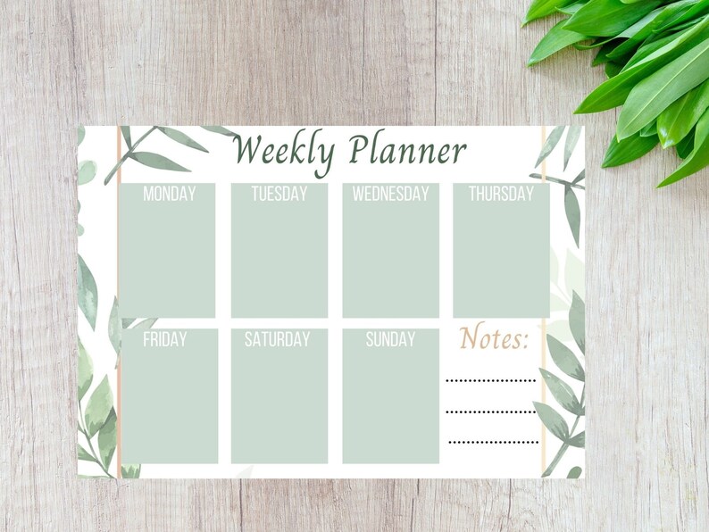 Weekly Planner Floral Printable - Etsy