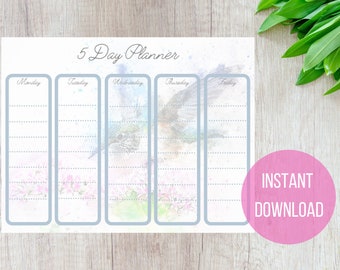 Printable Weekly Planner Instant Download 7 Day Weekly - Etsy
