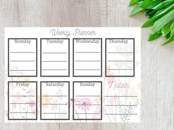 Printable Digital Weekly Planner | Etsy
