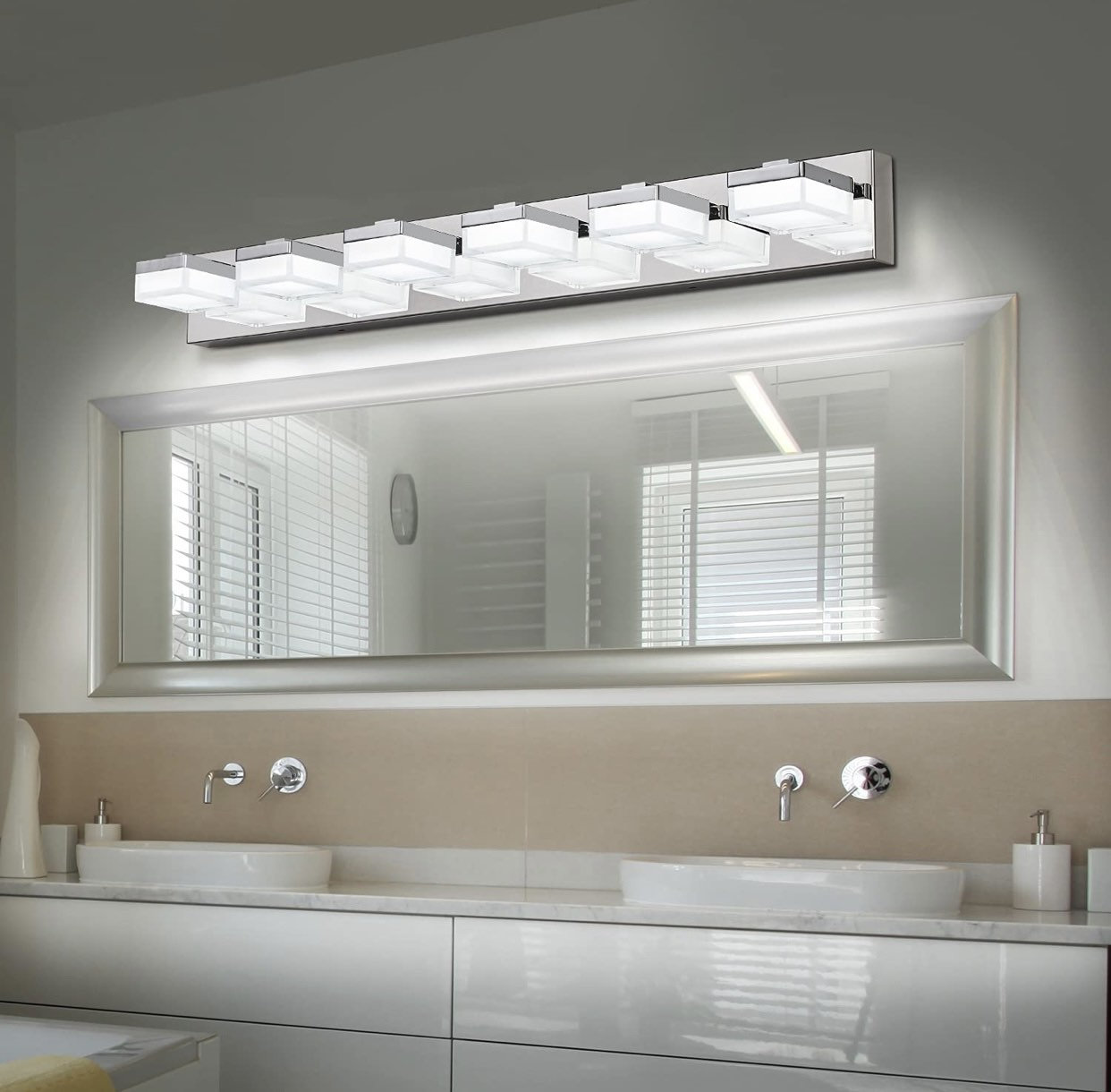 Modern Dimmable Bathroom Light Over Mirror Gloss Chrome Vanity | Etsy