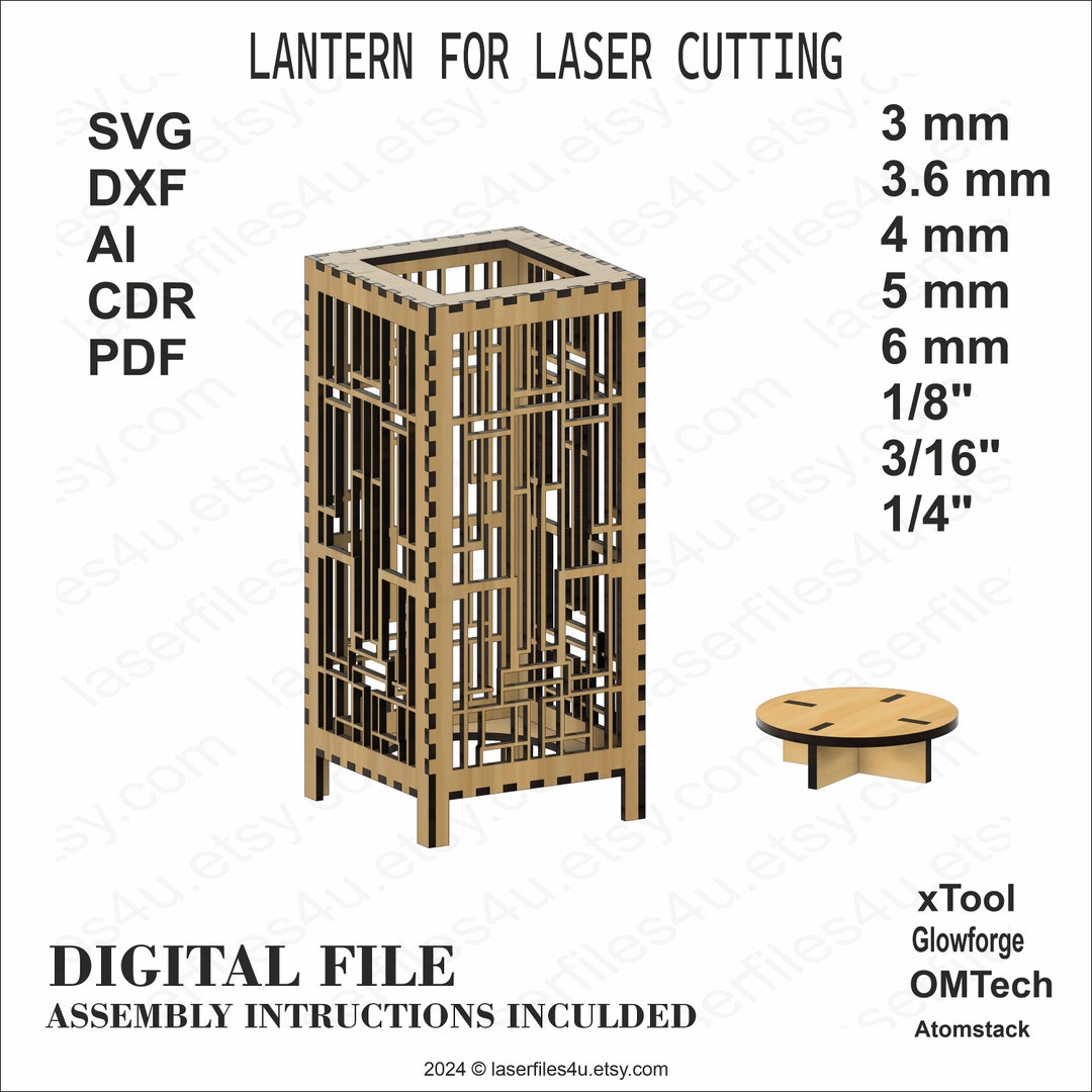 Modern Laser-cut Lantern Design – Digital Files With Multi-thickness ...