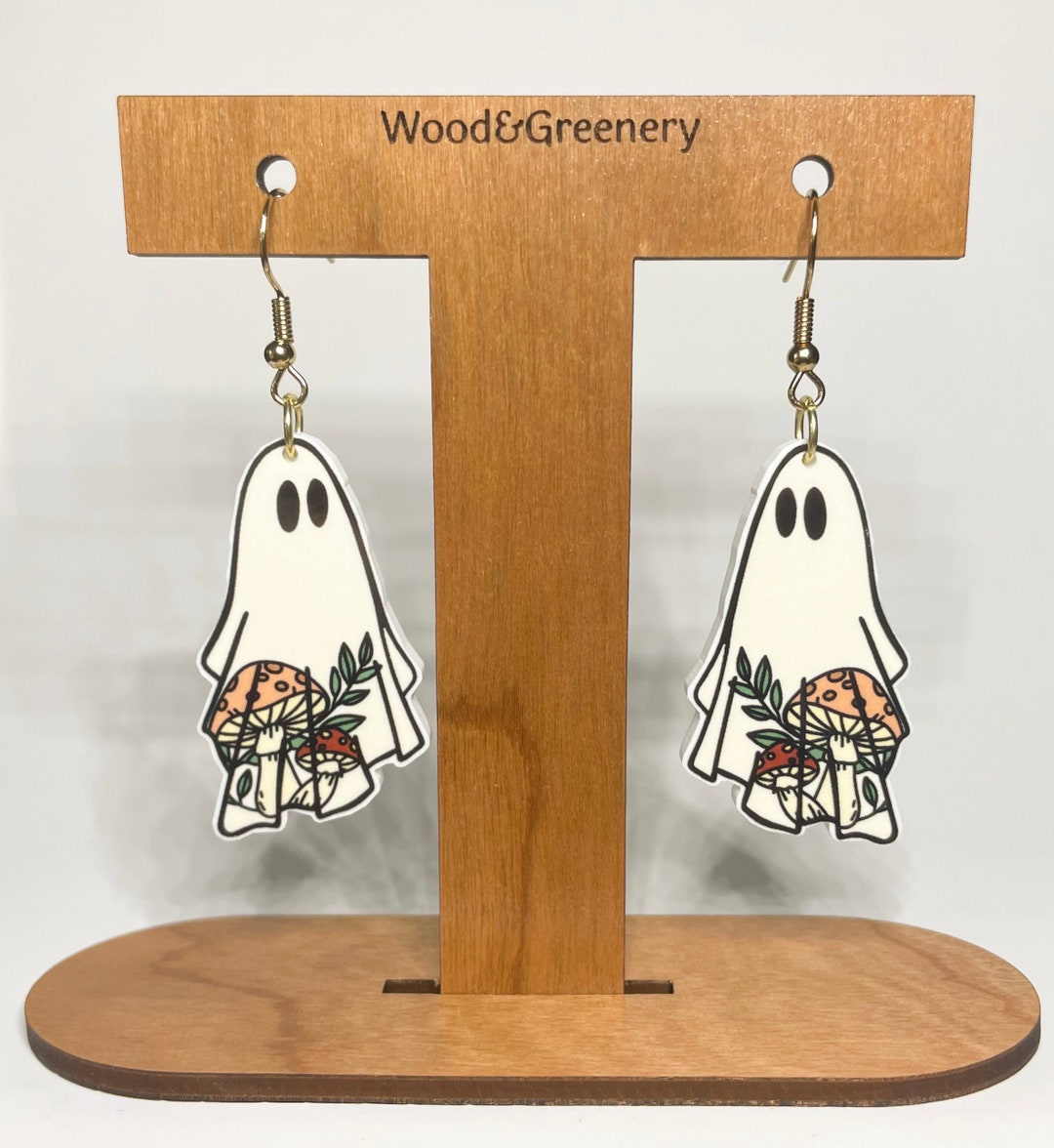 Mushroom Ghost Cottage Core Boho Style Earrings / Halloween Jewelry ...