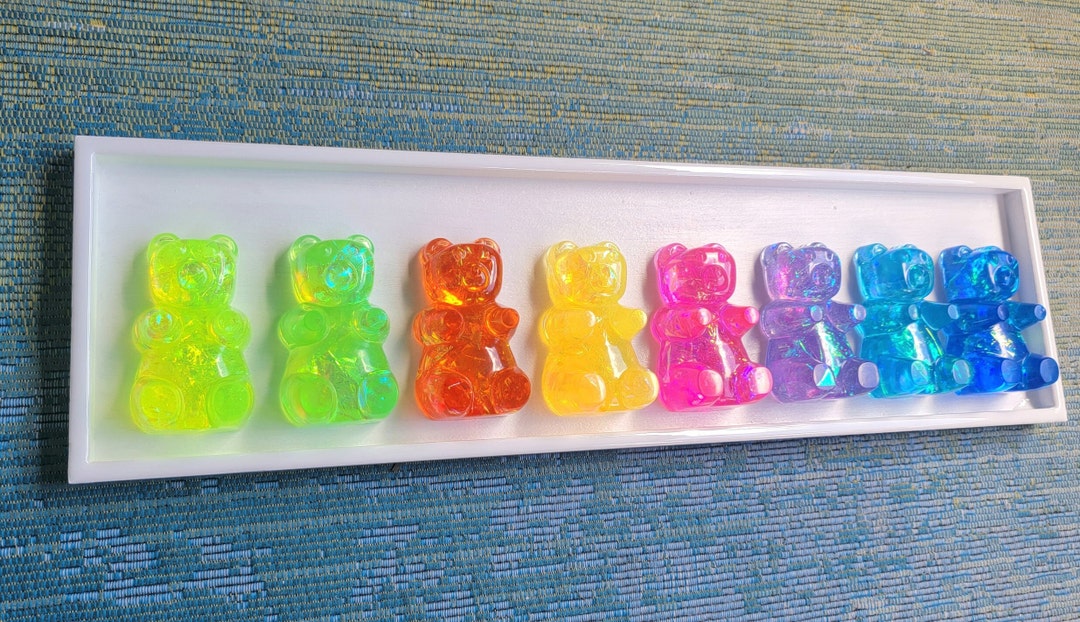 Extra Large Rainbow Resin Gummy Bears, 3D Pop Art Wall Art, Nursery ...