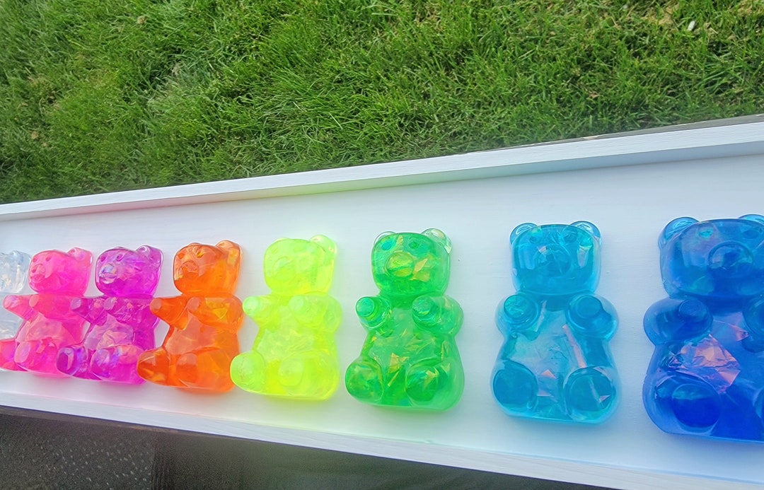 Extra Large Rainbow Resin Gummy Bears, 3D Holographic Gummy Bears Resin ...