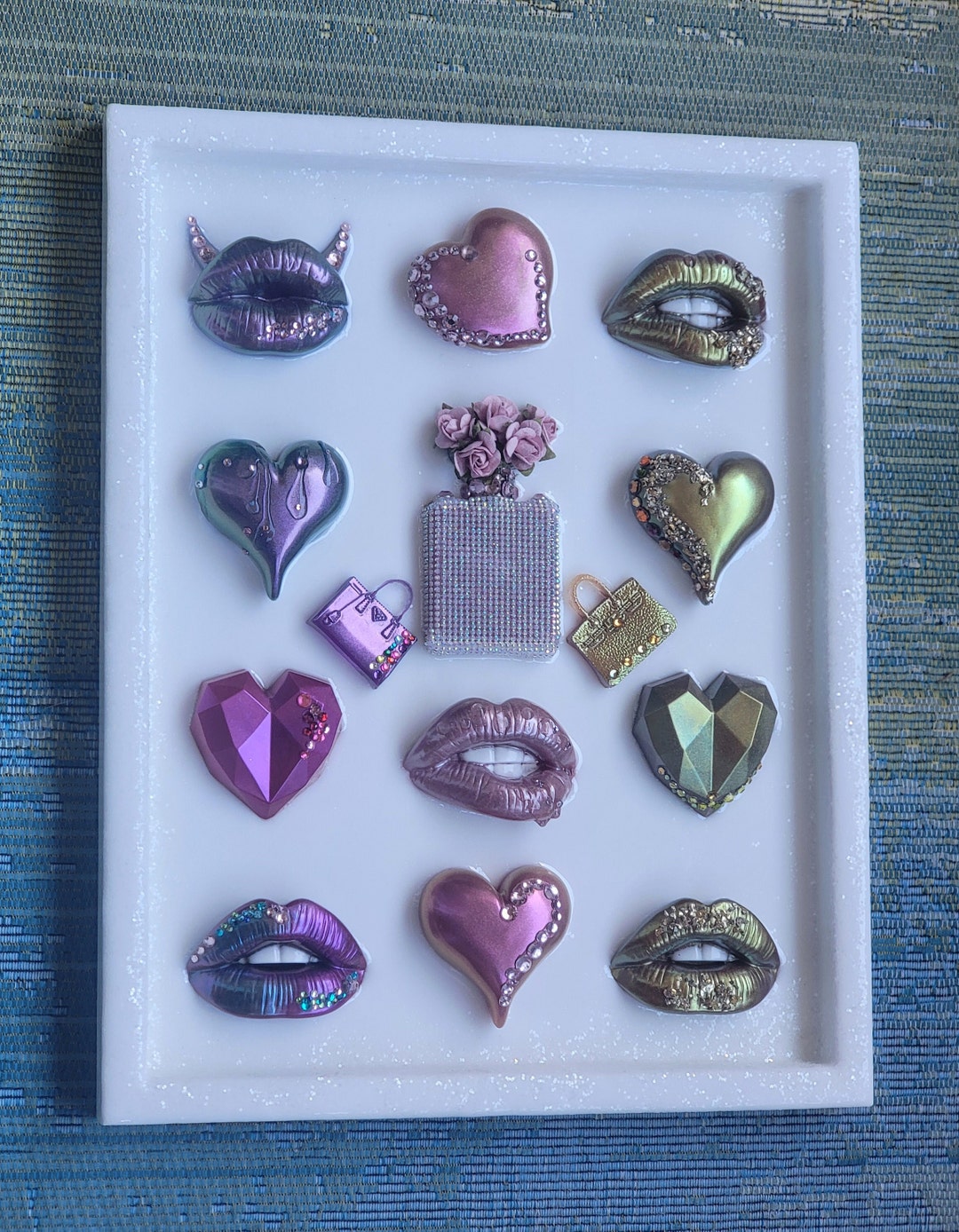 Lips Resin Art ,pop Art Wall Art, 3D Hot Lips Hearts Resin, Resin Wall ...