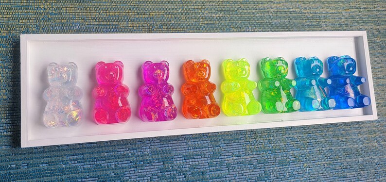 Extra Large Rainbow Resin Gummy Bears, 3D Holographic Gummy Bears Resin ...