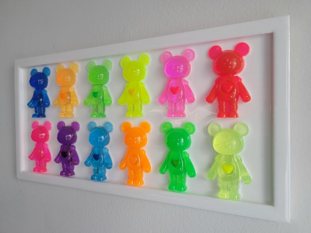 Giant Neon Rainbow Gummy Bear Resin Wall Art, Pop Art, Wall Hanging ...