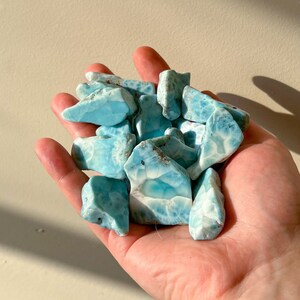 Natural Dominican Larimar Gemstone Tumbled Polished Stones for Pendant ...