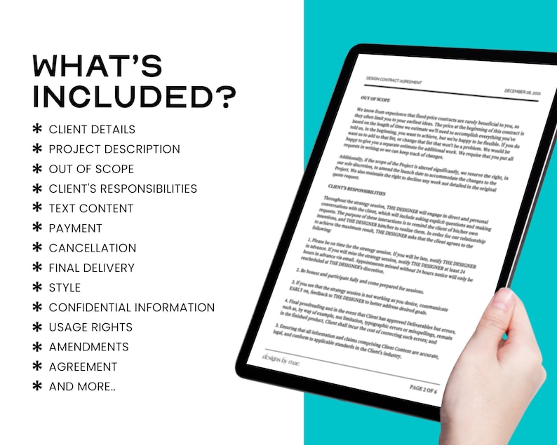 Design Contract Template, Contract Agreement Template, Graphic Designer ...