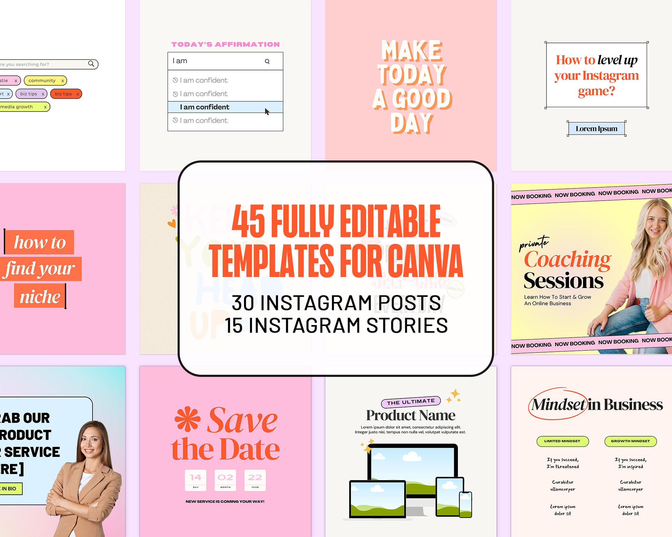 45 Modern Instagram Templates | Social Mediatemplates | Canva Templates ...
