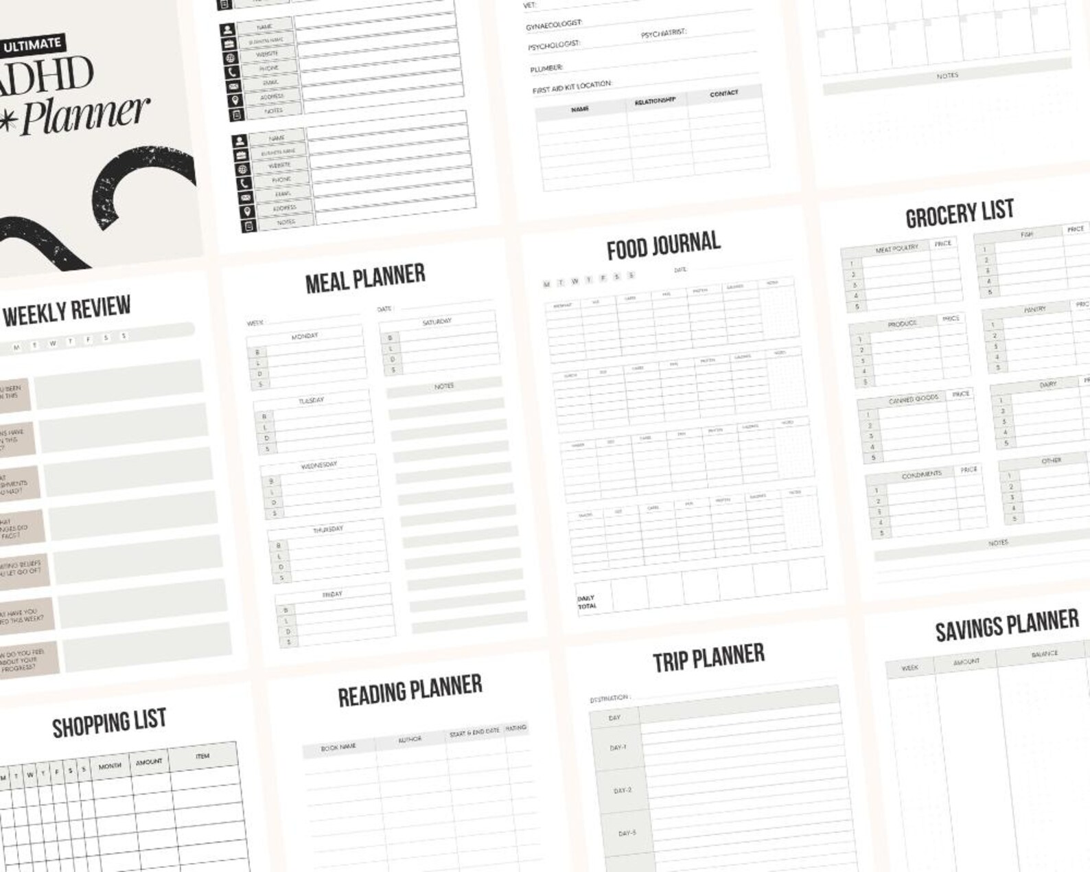 ADHD Life Planner, Printable & Digital Planner for Adhd, Productivity ...