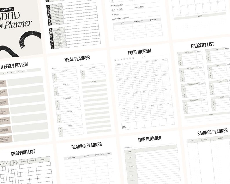 ADHD Life Planner, Printable & Digital Planner for Adhd, Productivity ...