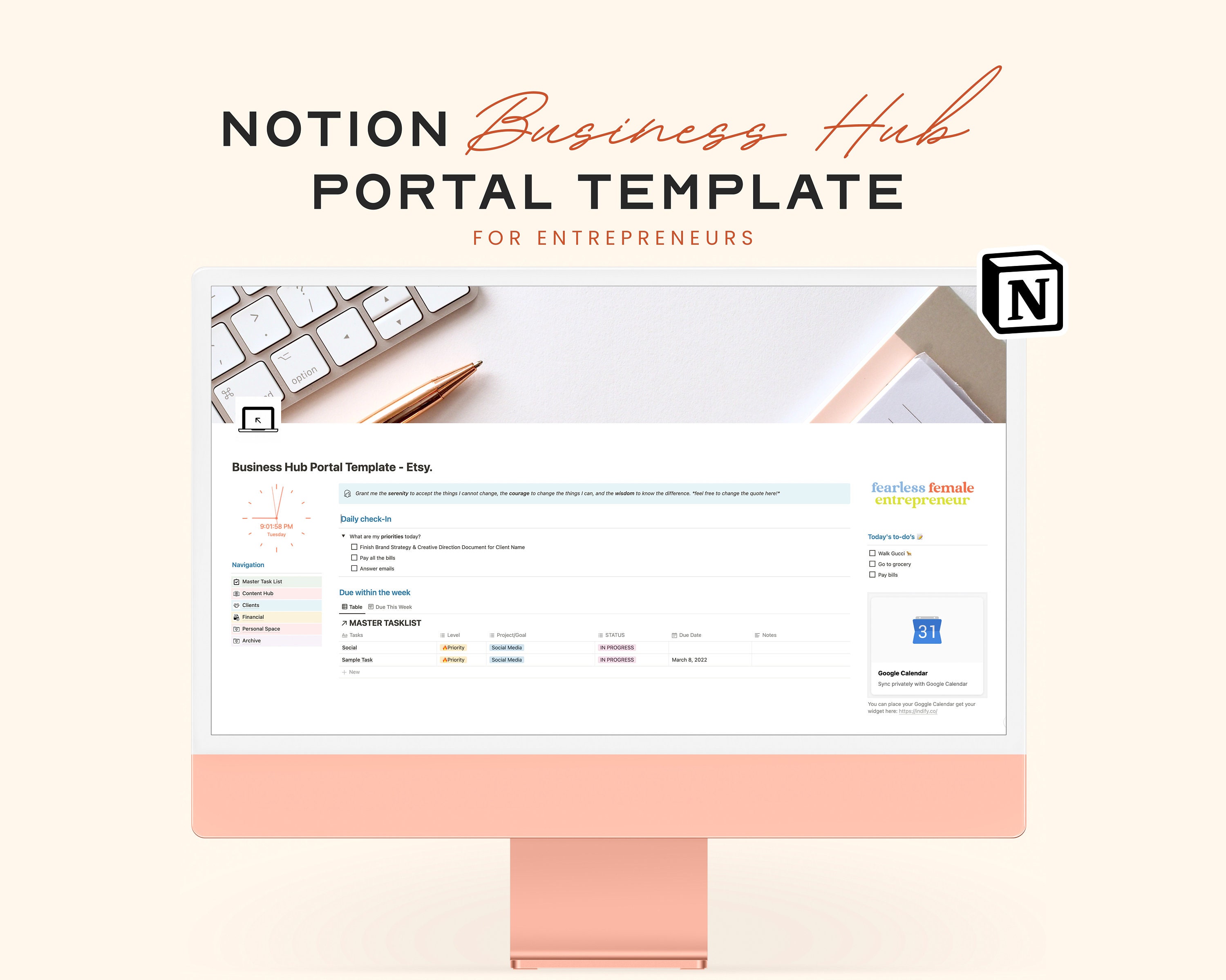Basic Notion Business Hub Template | Notion Business Template | Notion ...