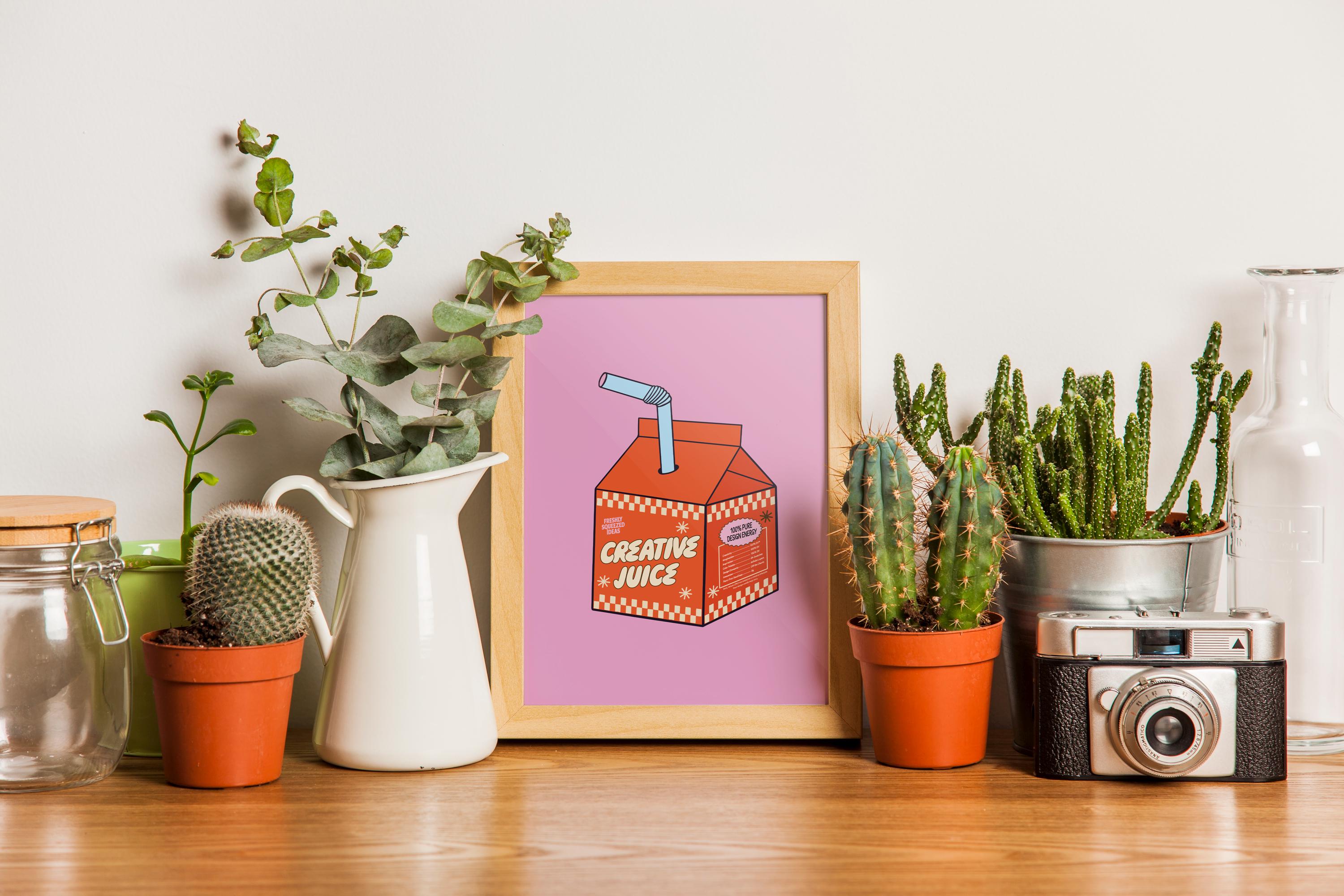 Creative Juice Retro Typography Poster: Colorful Printable Art (digital ...