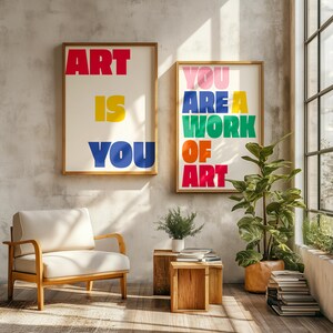 ART IS YOU Wall Art – Colorful Bold Typography Poster, Inspirational ...