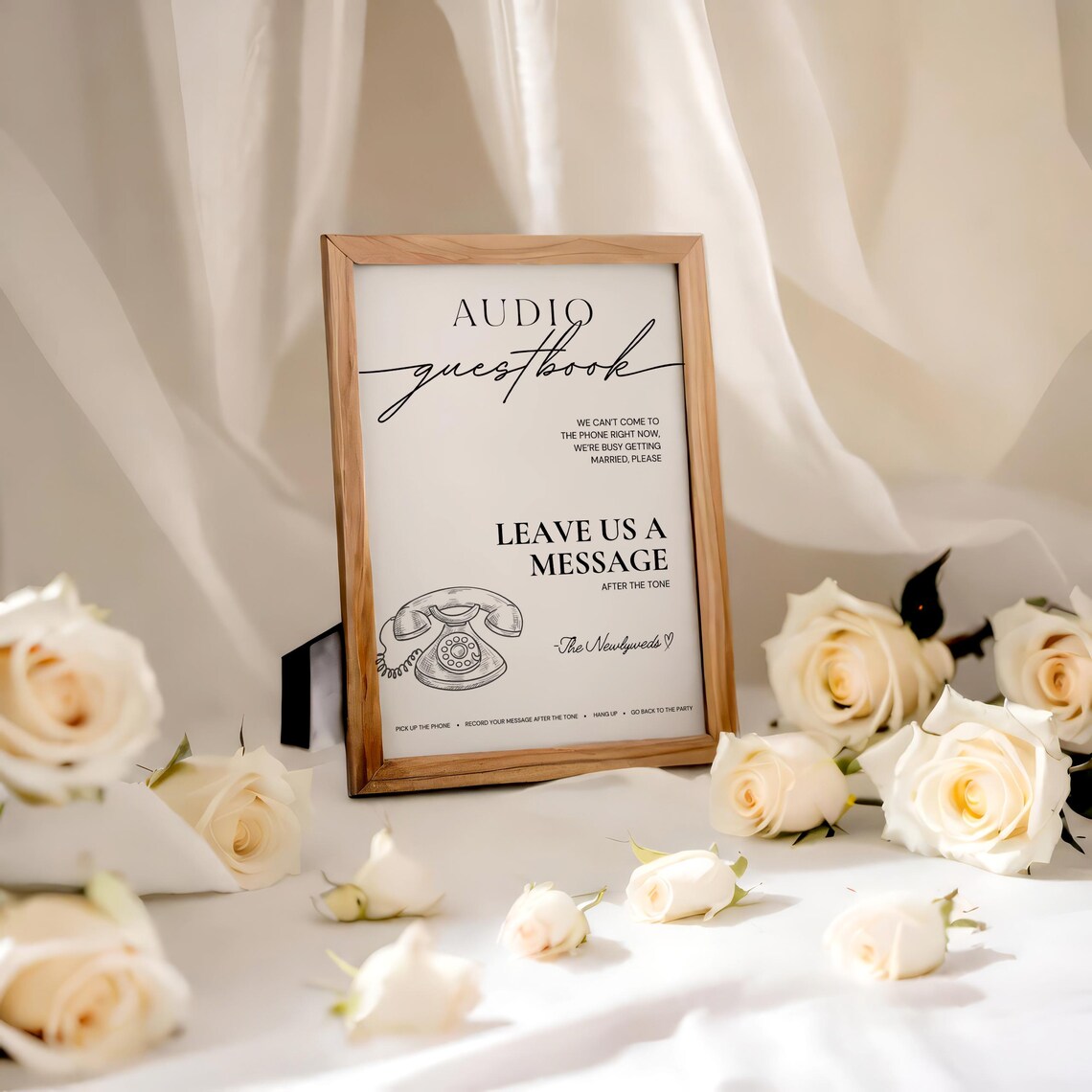 Audio Guestbook Sign, DIY Guestbook Sign Template, Minimalist Wedding ...