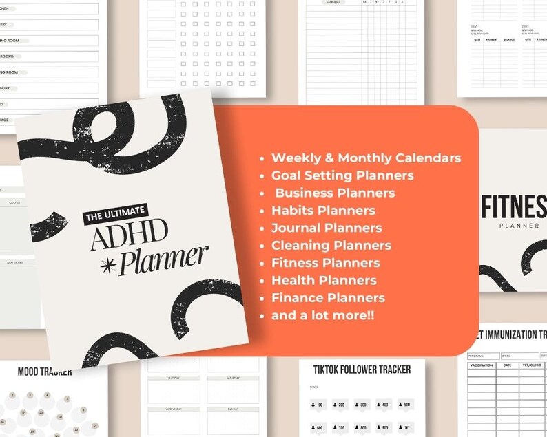 ADHD Life Planner, Printable & Digital Planner for Adhd, Productivity ...