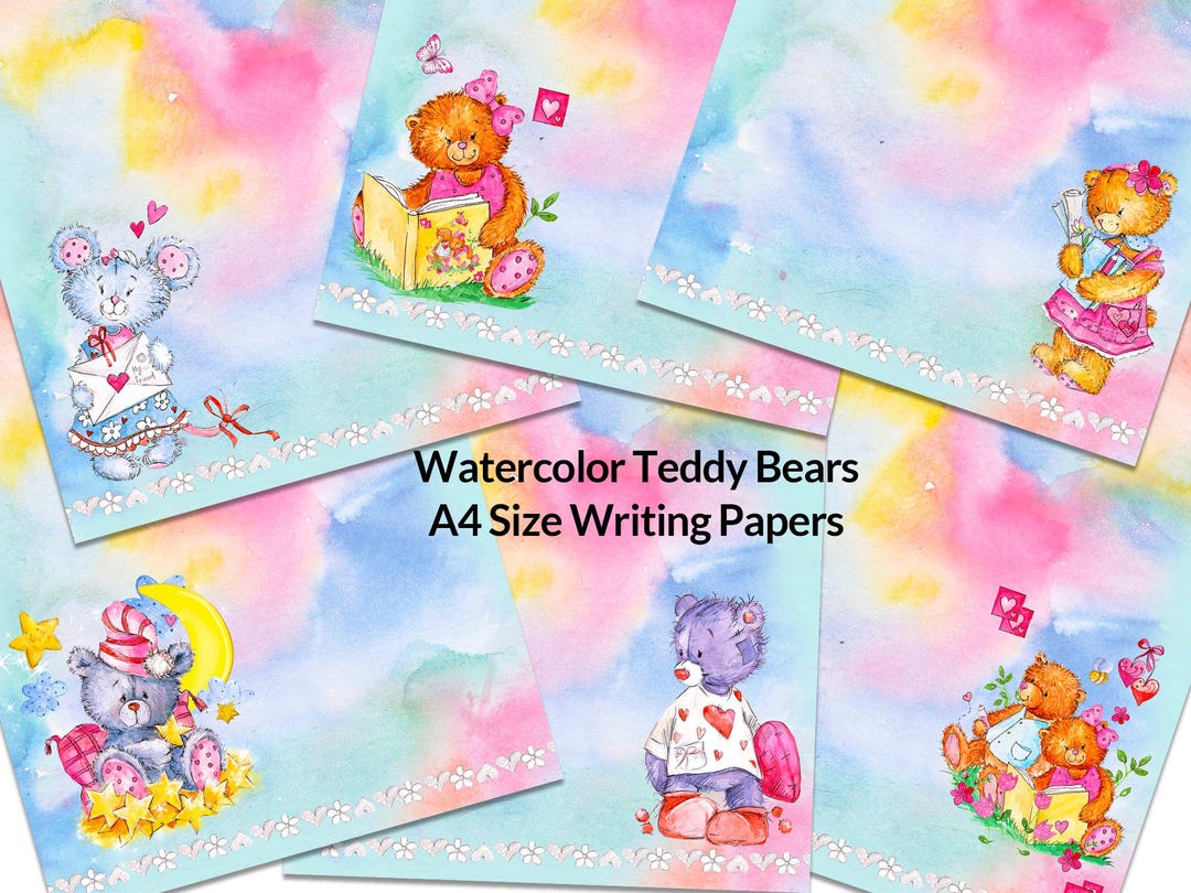 Printable Teddy Bear Writing Paper, A4 Stationery, Editable in MS Word ...
