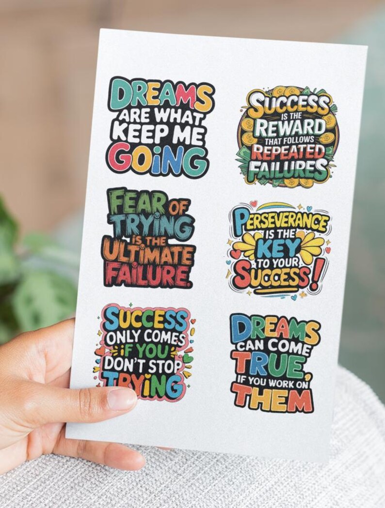 Motivational Quote Stickers | 6 Designs | Inspirational Positive ...