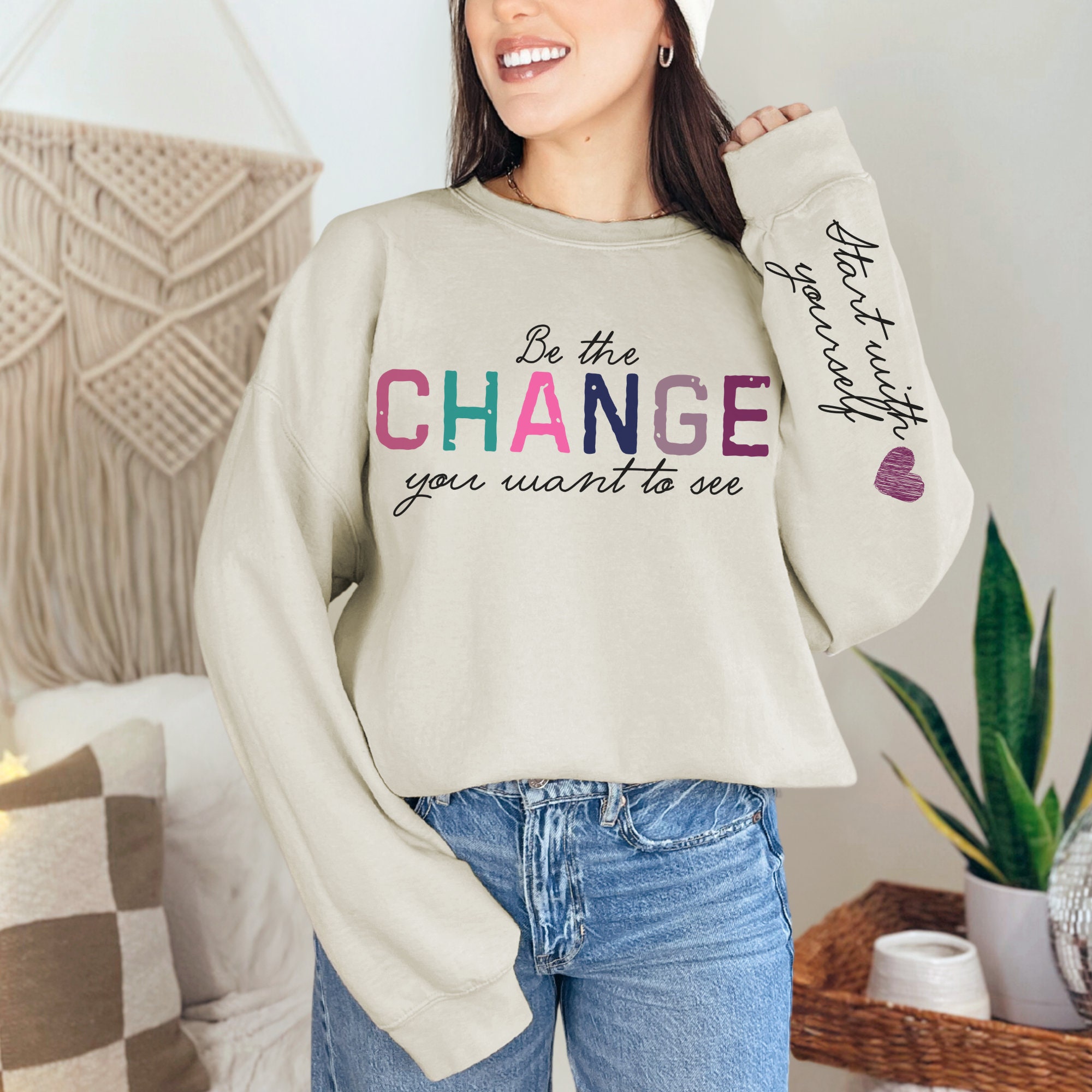 Be the Change SVG & PNG Instant Digital Download Boho Sleeve Svg ...