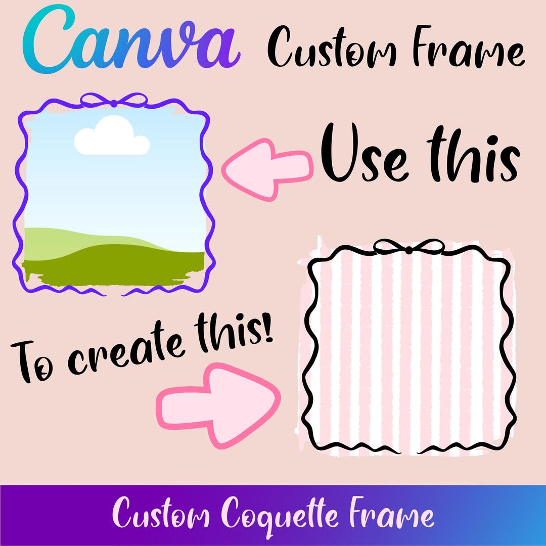 Coquette Canva Frame, Drag and Drop Photo, Customizable Frame, Editable ...
