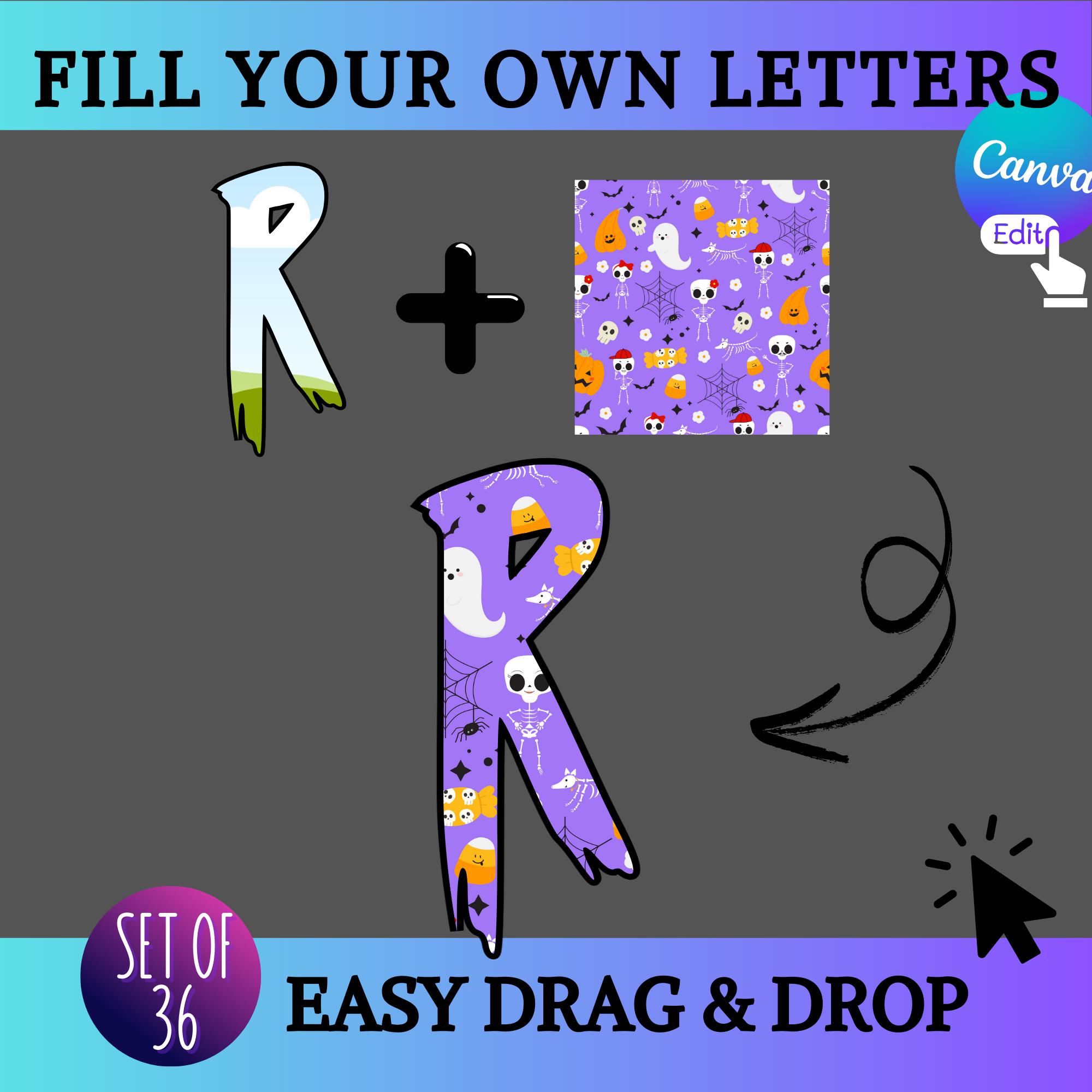 Editable Canva Alphabet Frames – 26 Drag & Drop Letter Templates for ...