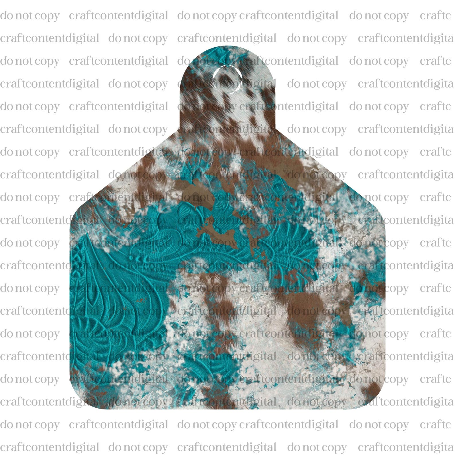 Western Cow Tag PNG Bundle: Cowhide, Leather & Turquoise Clipart ...