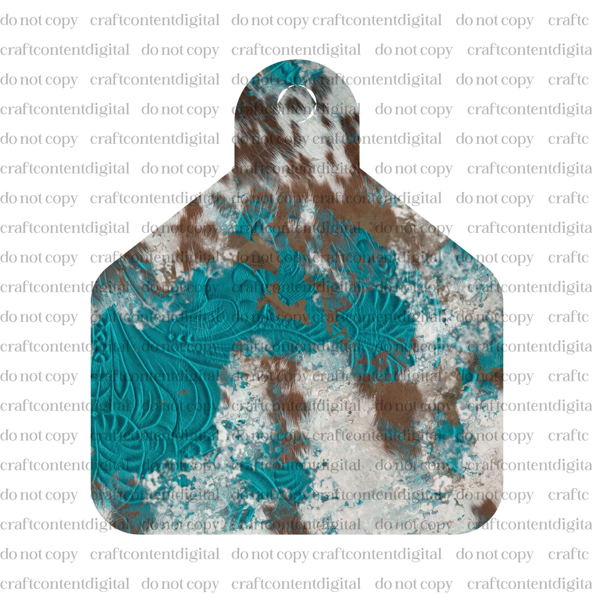 Western Cow Tag PNG Bundle: Cowhide, Leather & Turquoise Clipart ...
