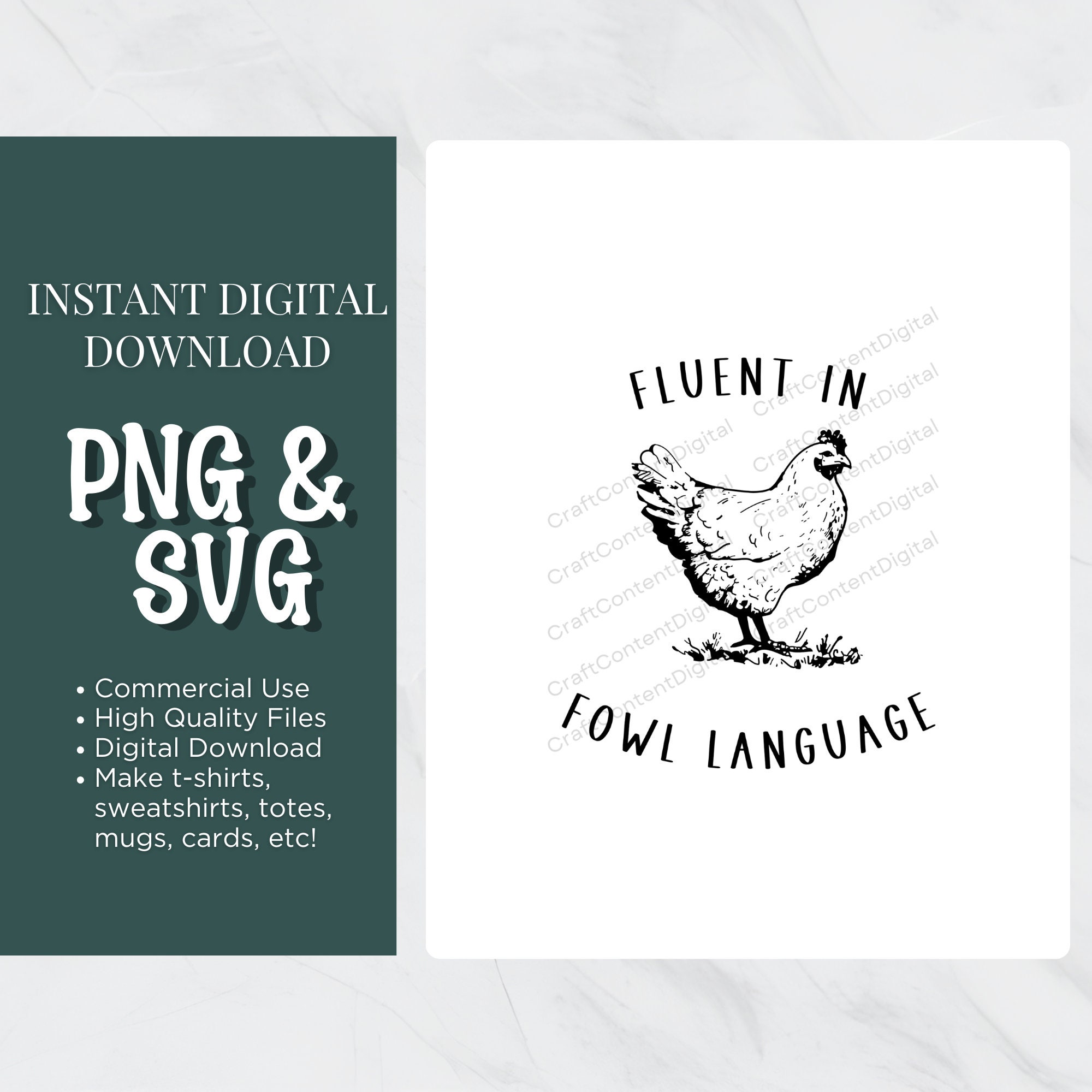 Fluent in Fowl Language SVG PNG Funny Farm Animal SVG Funny Joke Cut ...